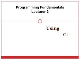 Unit 1 of c++ first program | PPT