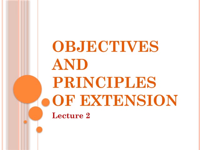 Principles of Extension Education | PDF
