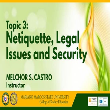 Lec2 netiquette legal issues and security | PDF
