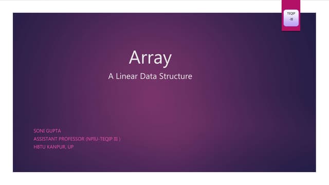 Array Data Structures Ppt