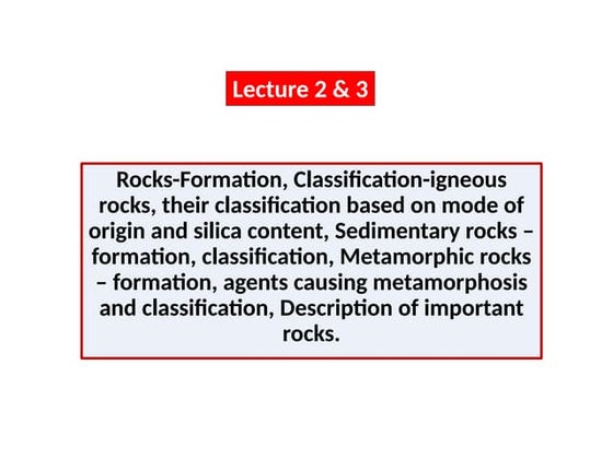 CLASSIFICATION OF ROCKS | PPT