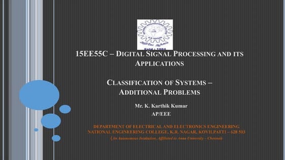 Energy And Power Signals Solved Problems Ppt