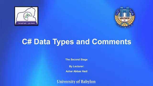 C Data Types And Commentslecture2cpdf 3254