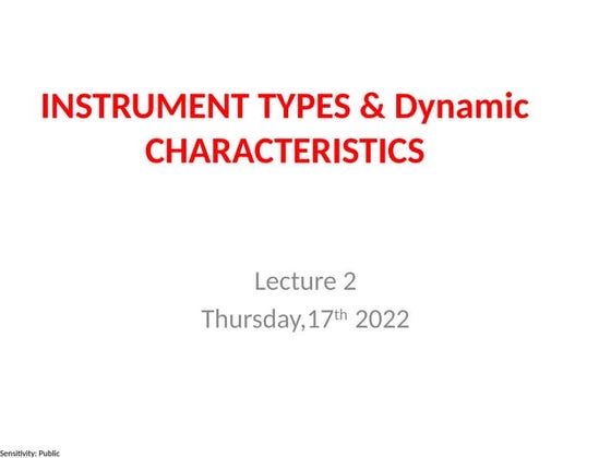 Chapter 2 dynamic characteristics of instruments | PDF
