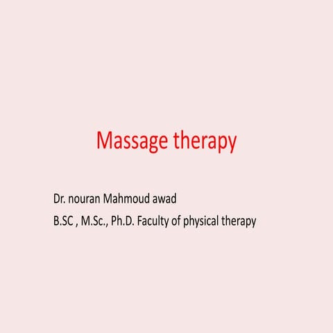 lecture two manual therapy massage power point | PDF