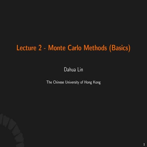 MLPI Lecture 2: Monte Carlo Methods (Basics) | PPT