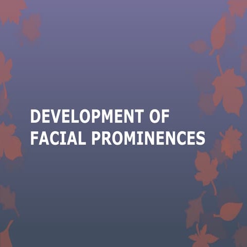 development of facial processes | PPTX