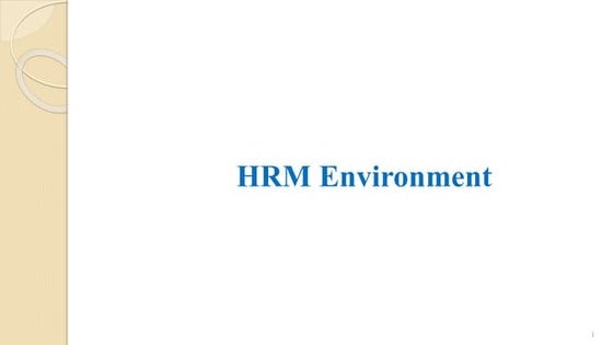HUMAN RESOURCE MANAGEMENT EXTERNAL AND INTERNAL ENVIRONMENT | PPTX