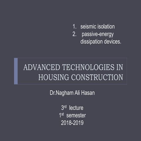 advanced construction technology - seismic isolation & passive-energy ...