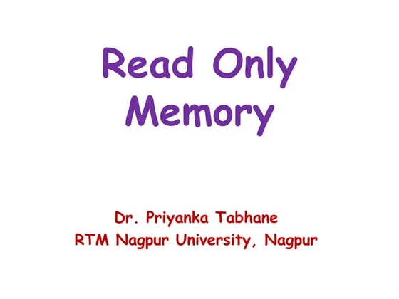 ROM(Read Only Memory ) | PPT | Operating Systems | Computer Software and Applications