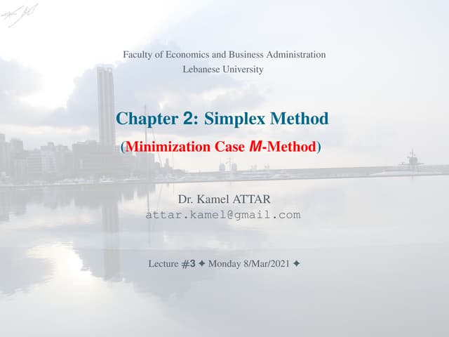 Simplex Method Minimization Ppt