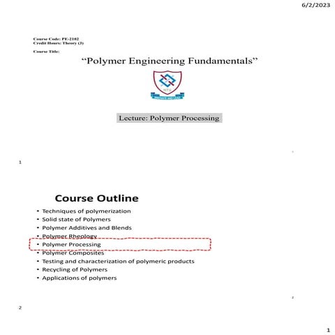 Lec 30-33_Polymer Processing.pdf | Physics | Science