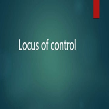 115. locus of control by jullian rotter | PPTX
