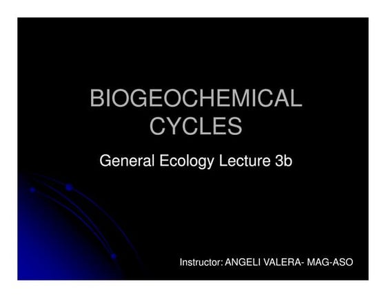 Biogeochemical cycles | PPT