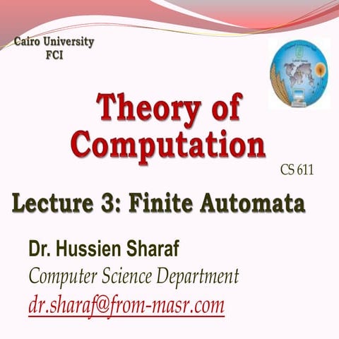 Deterministic Finite Automata Dfa