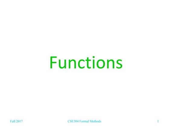 Functions in mathematics | PPT | Programming Languages | Computing