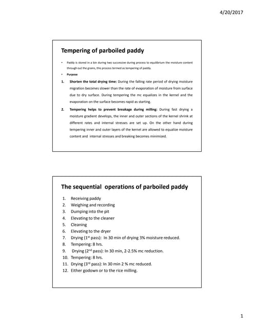Parboiling of Rice | PPT