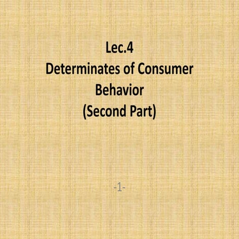 The determinants of consumer behaviour | PDF