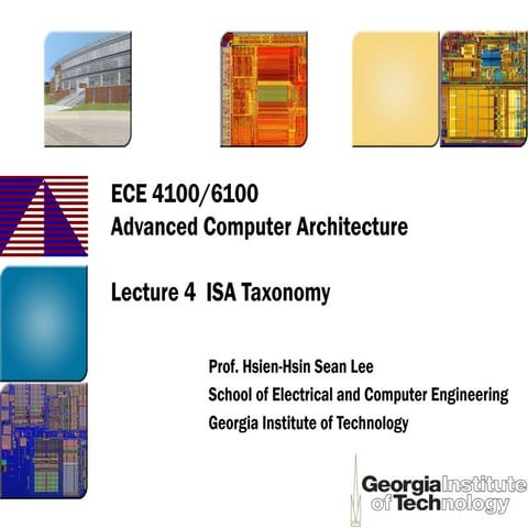 Lec4 Computer Architecture By Hsien Hsin Sean Lee Georgia Tech Isa Ppt 