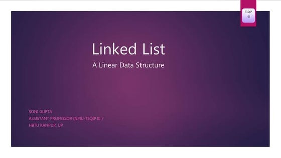 Linked lists | PPT Linked lists | PPT
