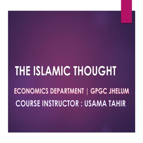 HISTORY OF ECONOMIC THOUGHT - ISLAMIC THOUGHT | PDF