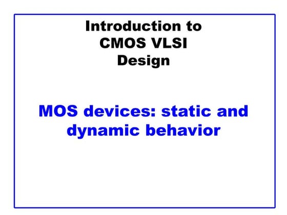 DC transfer characteristics of a CMOS inverter | PPT