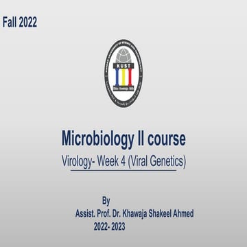 Lec 4 Viral Genetics.ppt shdlkashkdhaskdhhds | PPT