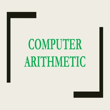 Computer Arithmatic Operation Computer Arithmetic Presentation.pptx