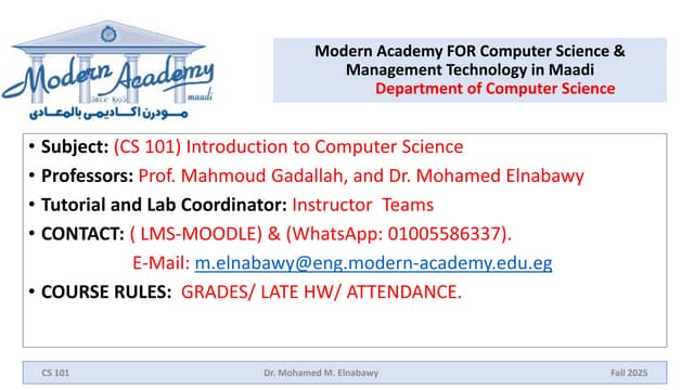 Lec 5 Cs 101 Introduction To Computer Sciencepdf
