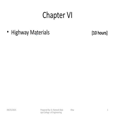 Introduction and Classification of Road Materials | PPTX