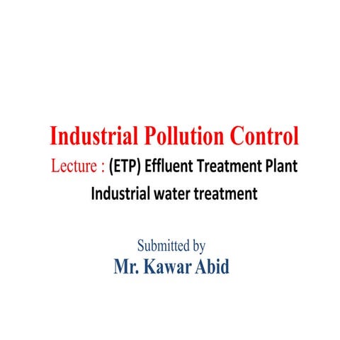 ETP- Effluent Treatment Plant | PPTX