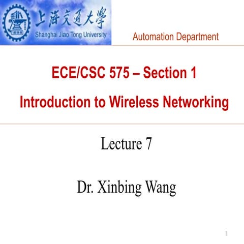 Lecture of wirless communication with overall summary | PPT | Computer Networking | Computing