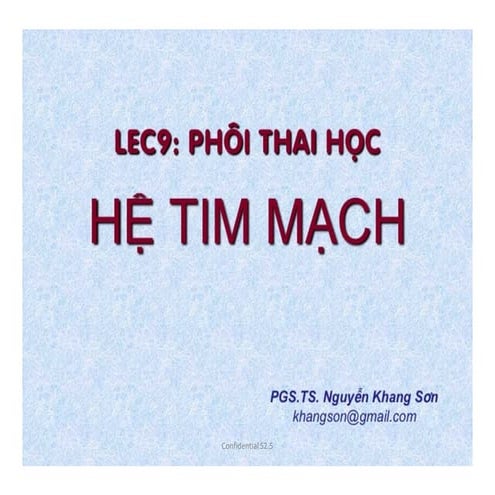 LEC7. Phôi thai học hệ tim mạch ĐH Y Hà Nội | PDF