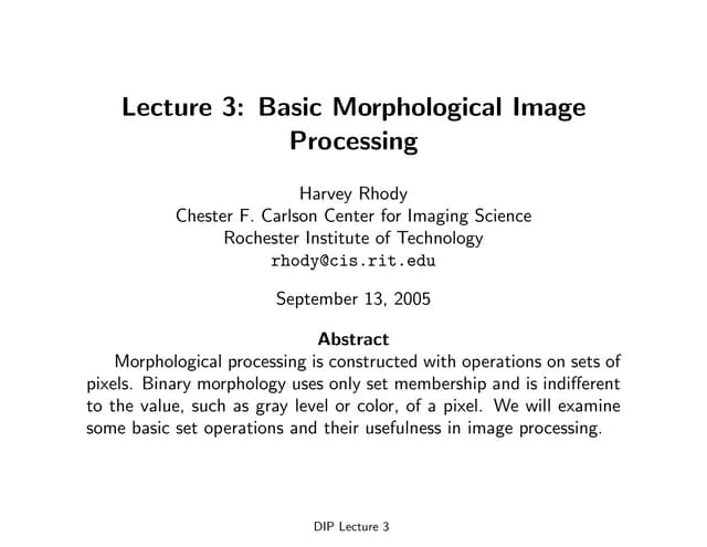 Morphological Image Processingpdf
