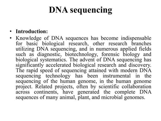 Dna sequencing | PPT