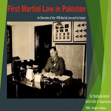 First Martial Law in Pakistan (Overview) | PPTX