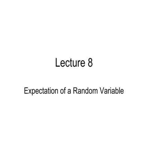 Probability And Random Variable Lecture(Lec8) | PPT | Physics | Science