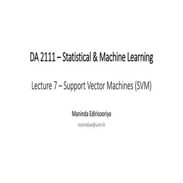 Extra Lecture Support Vector Machines Svm A Lecture In Subject 4368