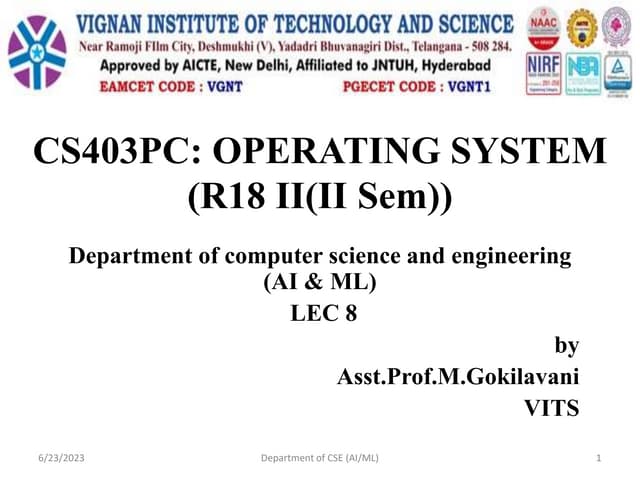 CS403 Operating system Lec 8 - Process concepts.pptx CS403 Operating system Lec 8 - Process concepts.pptx