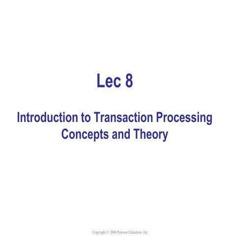 Transaction Processing In Distributed Db Systemppt Databases Computer Software And Applications