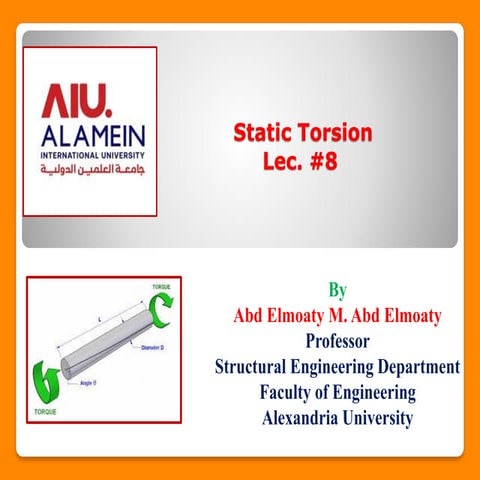 Lec# 8 engneering ... Static Torsion.pdf
