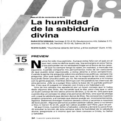 Lección 8 | Joven | La humildad de la sabiduría divina | Escuela ...