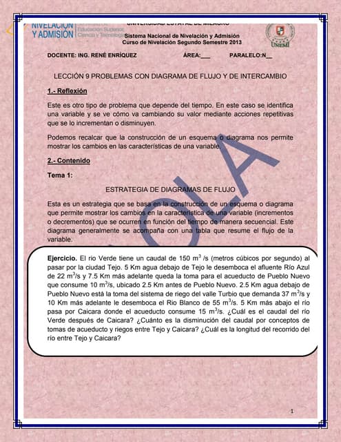 Lección 9 problemas_con_diagrama_de_flujo_y_de_intercamb io | PDF