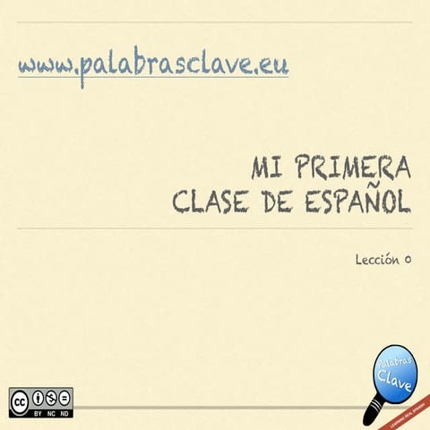 Lección 0, mi primera clase de español | PDF