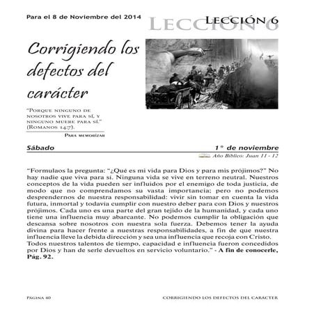 Leccion 06 - Corrigiendo los defectos del carácter | PDF