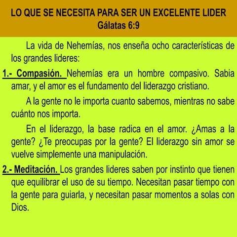 LO QUE NECESITA PARA SER UN EXCELENTE LIDER | PPTX