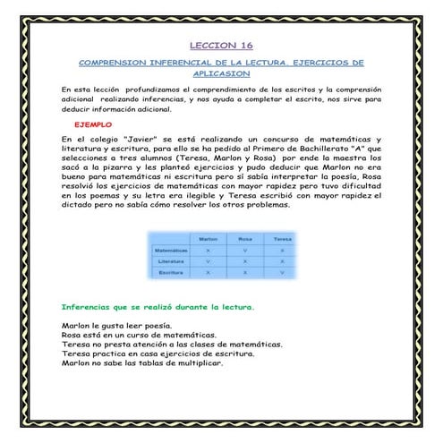 Leccion 16 | DOCX