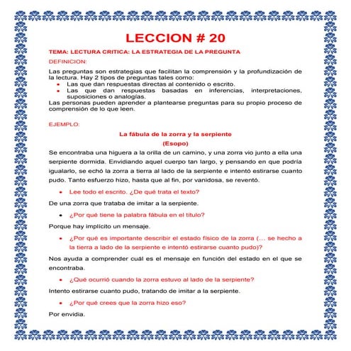 Leccion # 20 | DOCX
