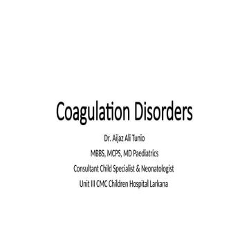 Bleeding and Coagulation Disorders Slides | PPT