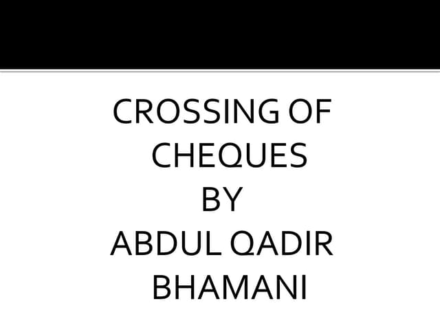 Cheque | PPT